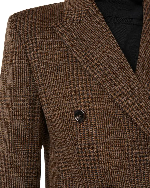 Max Mara Double-breasted Plaid Blazer