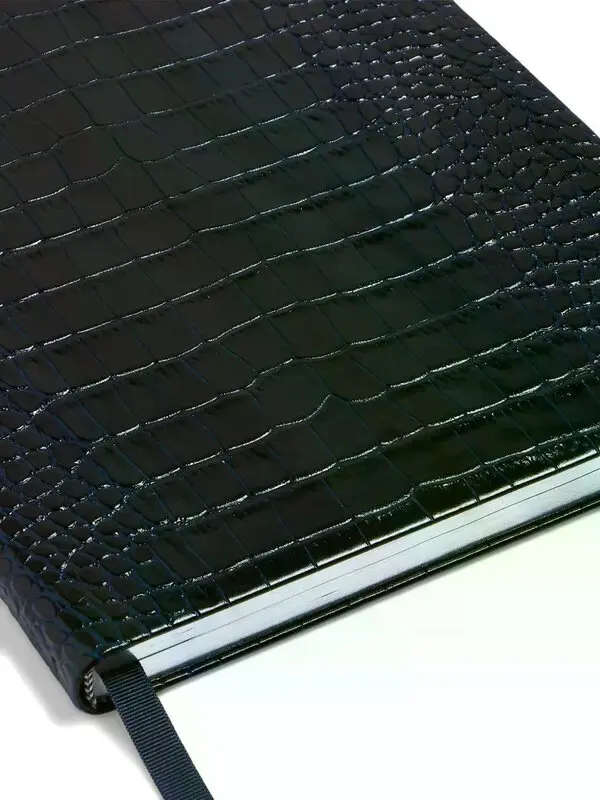 Smythson Portobello Crocodile-embossed Notebook