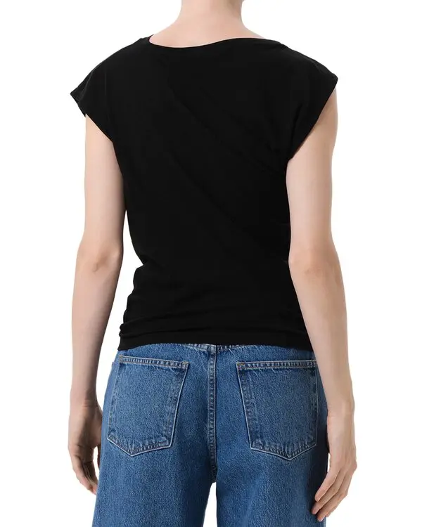 AGOLDE Beth Asymmetric Tee - Black