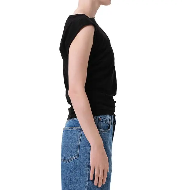 AGOLDE Beth Asymmetric Tee - Black