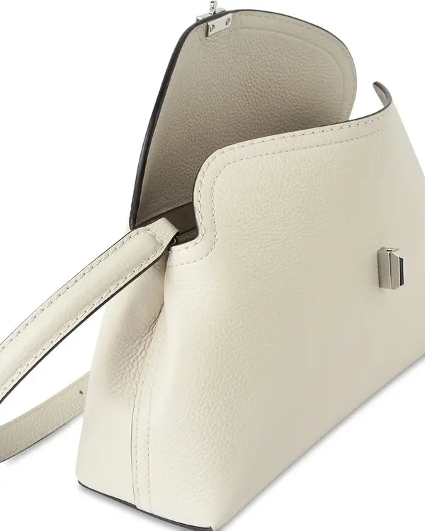 TOTEME T-lock Grained-leather Convertible Clutch - Milk Grained-leather