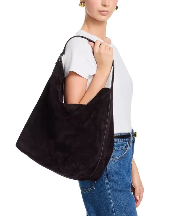 TOTEME Belted Suede Tote - Chocolate