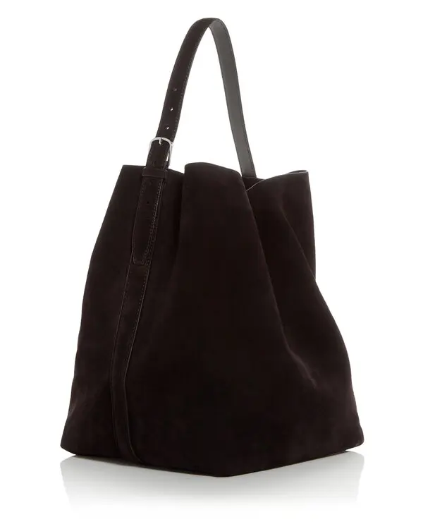 TOTEME Belted Suede Tote - Chocolate