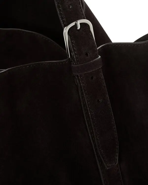 TOTEME Belted Suede Tote - Chocolate