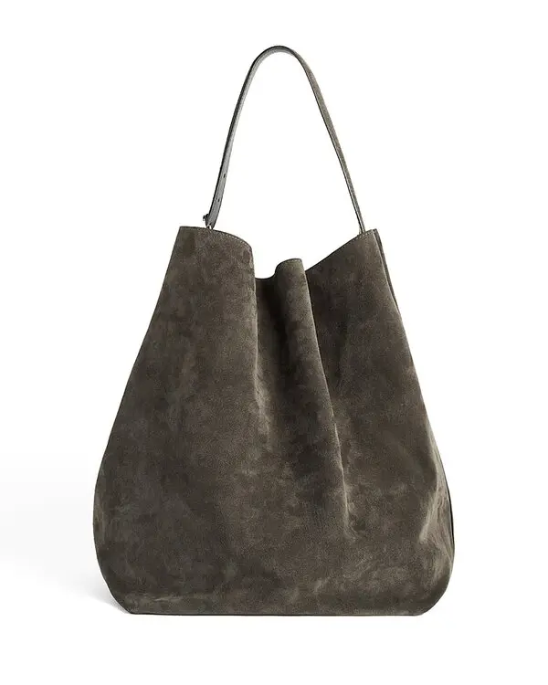 TOTEME Belted Suede Tote - Medium Grey