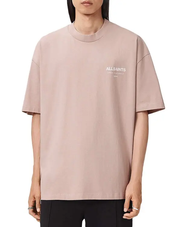 ALLSAINTS Oversized Xander Logo Tee - Soft Pink