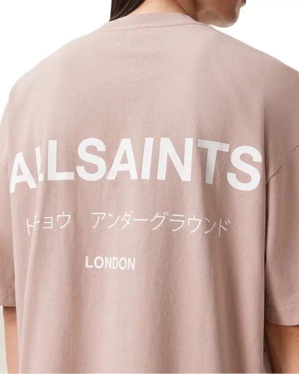 ALLSAINTS Oversized Xander Logo Tee - Soft Pink