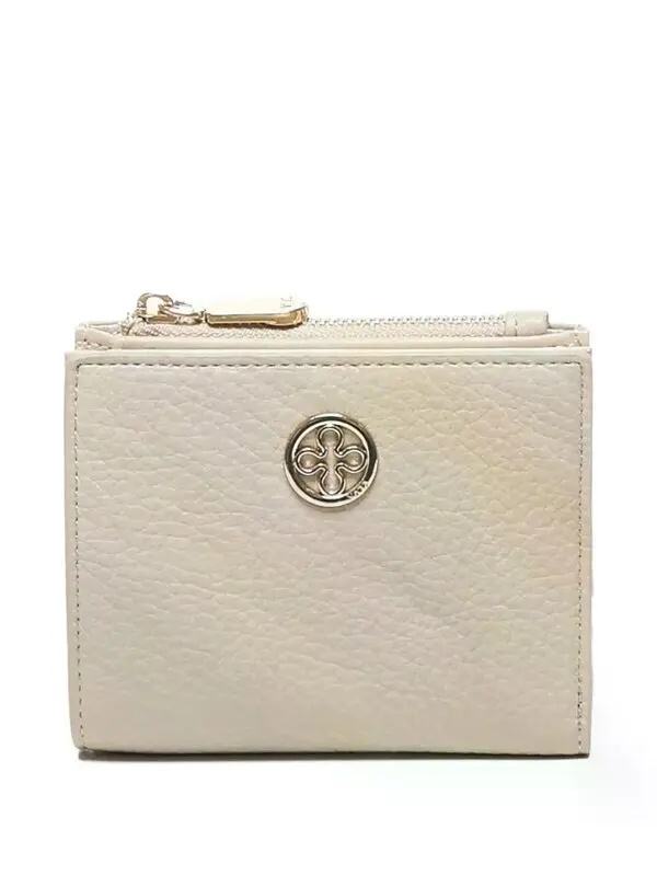 V°73 Zip-top Logo-plaque Wallet - White