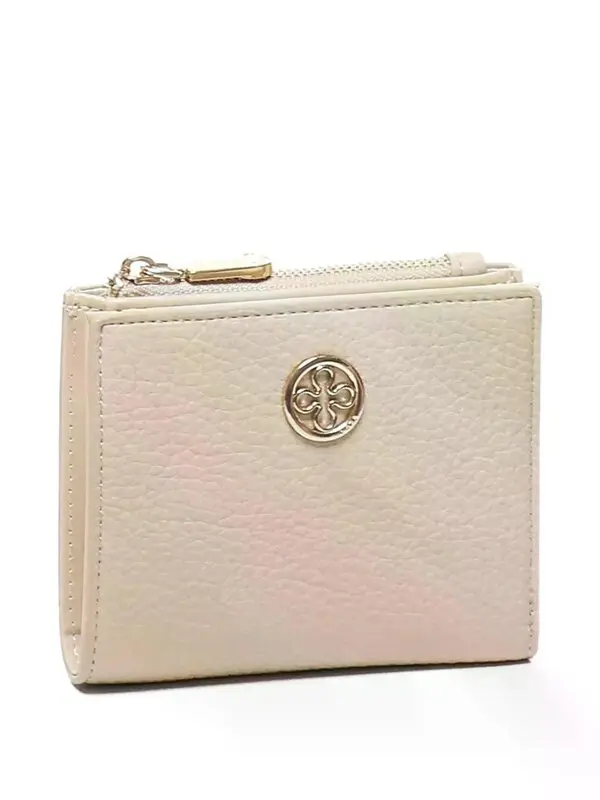 V°73 Zip-top Logo-plaque Wallet - White