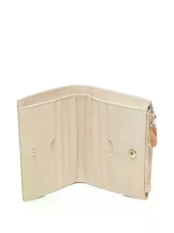 V°73 Zip-top Logo-plaque Wallet - White