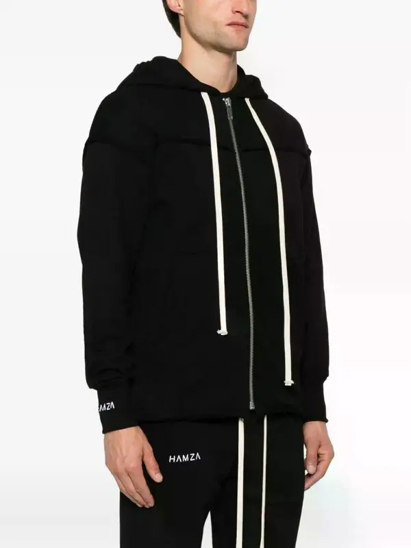 HAMZA Frayed Zip-up Hoodie