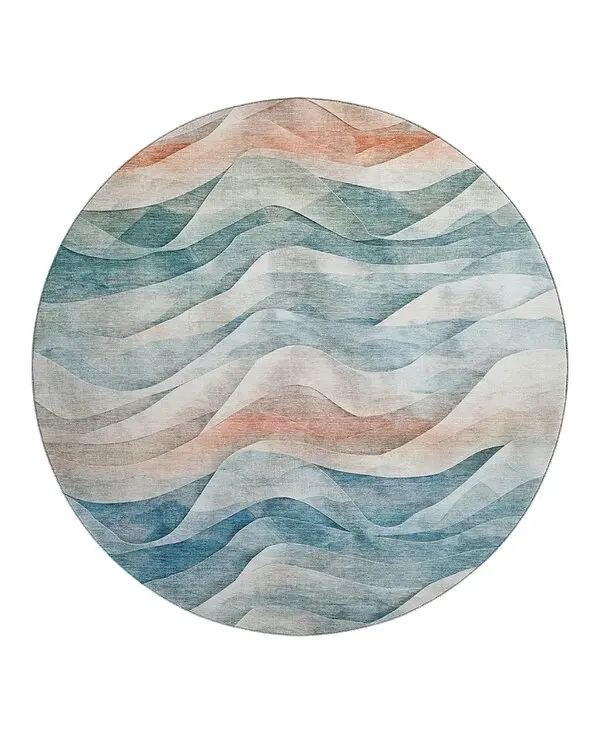 DALYN RUG COMPANY Dalyn Pacifica Pa3 Round Area Rug, 8' X 8 - Teal
