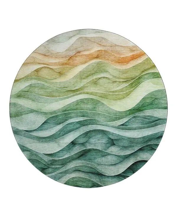 DALYN RUG COMPANY Dalyn Pacifica Pa4 Round Area Rug, 8' X 8 - Teal
