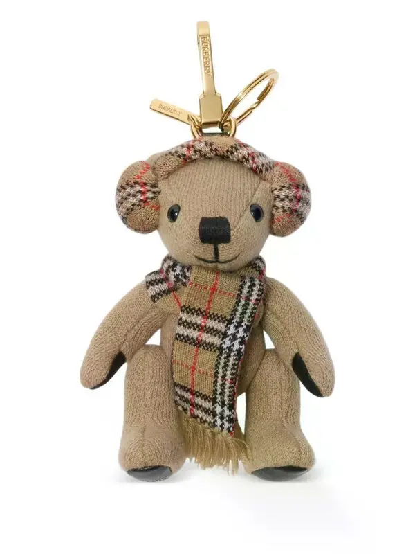 Burberry Thomas Bear Check-scarf Bag Charm - Neutrals