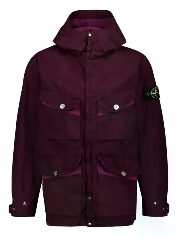 Stone Island Hooded Zip Jacket - Red