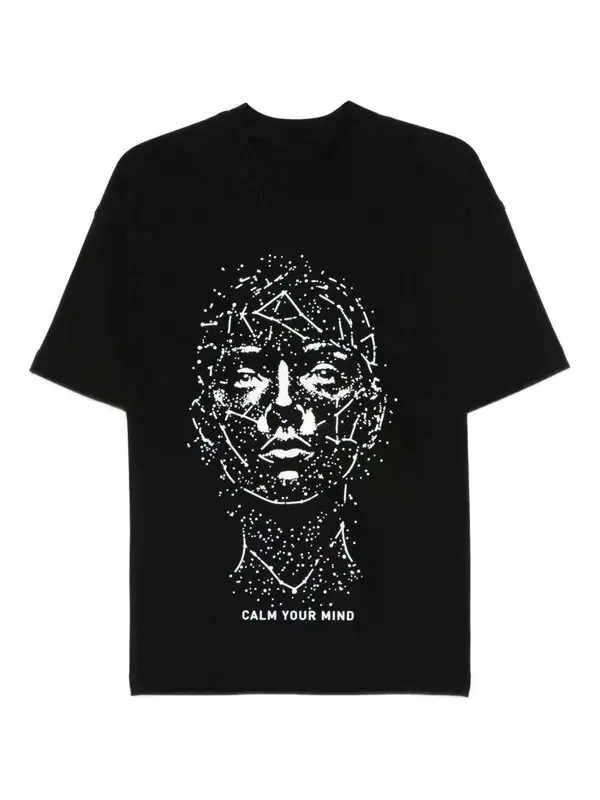 HAMZA Face-print T-shirt - Black