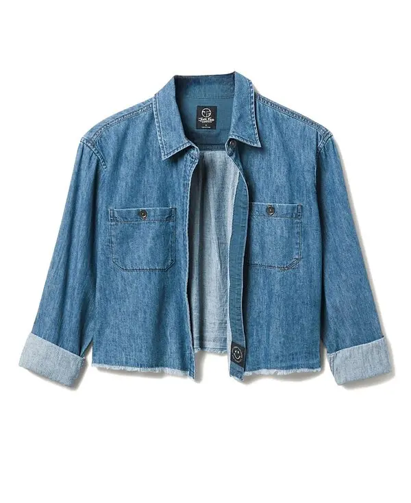 Junk Food Clothing Hemp Denim Crop Shirt