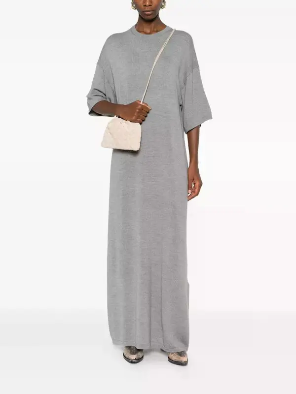 khaite grey dress Khaite Mariasole Lurex Dress