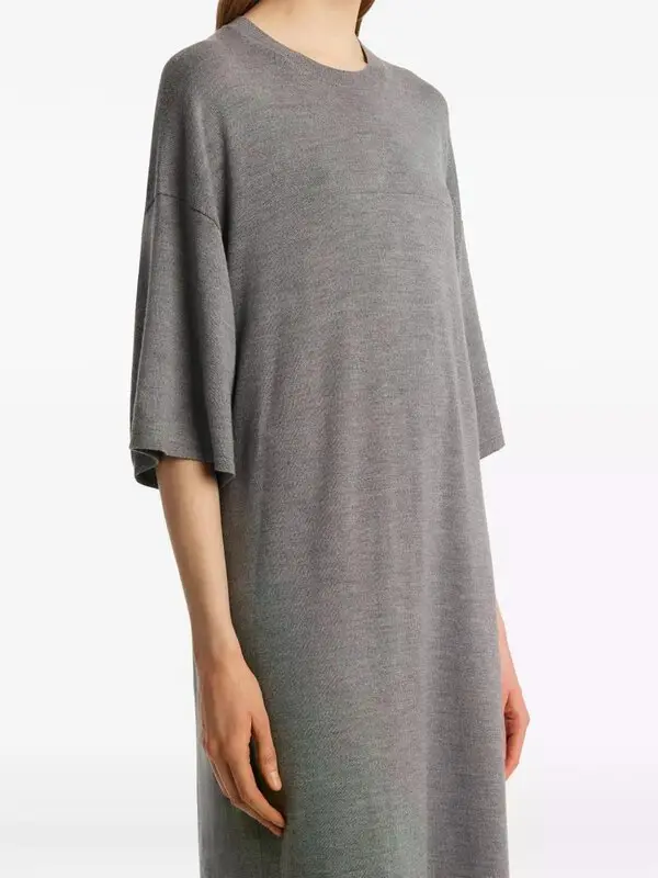 Khaite Midi Wool Dress - Grey