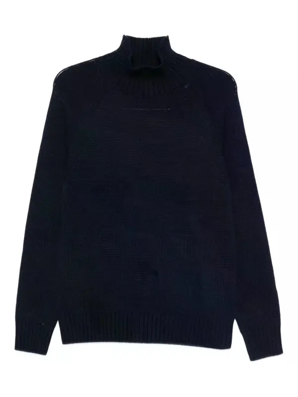 Eleventy High-neck Long-sleeve Sweater - Blue