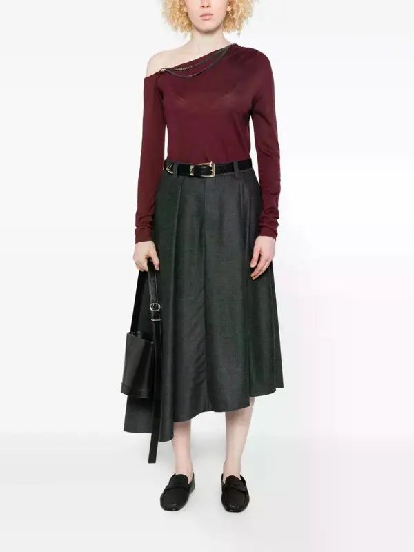 Brunello Cucinelli Chain-embellished One-shoulder Top