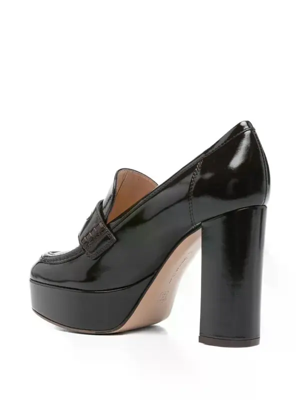 GIANVITO ROSSI 100mm Patent-leather Platform Loafers - Brown