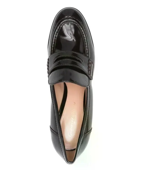 GIANVITO ROSSI 100mm Patent-leather Platform Loafers - Brown