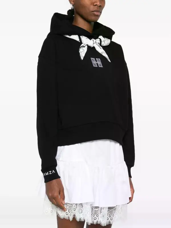 HAMZA Embroidered Cropped Hoodie