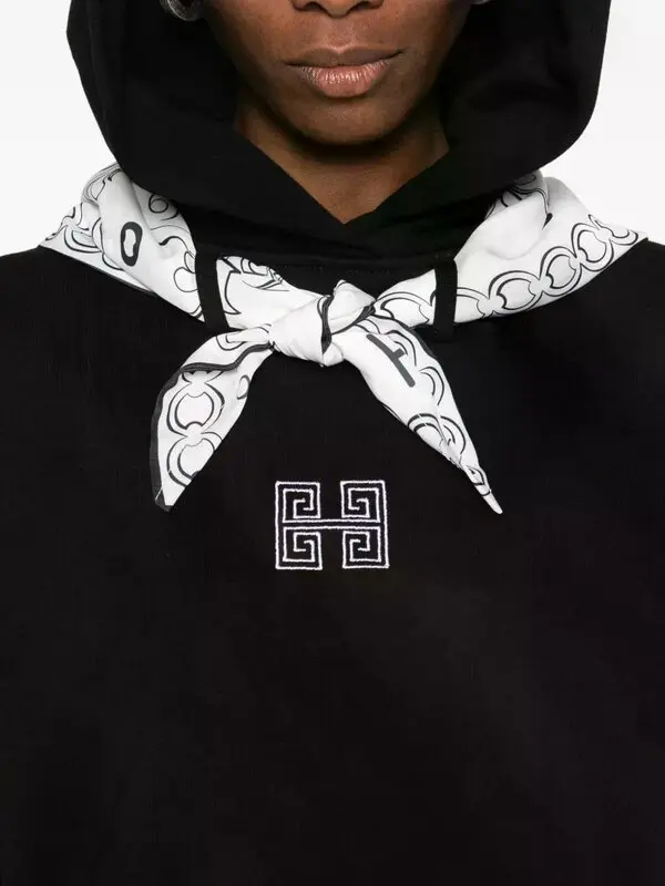 HAMZA Embroidered Cropped Hoodie