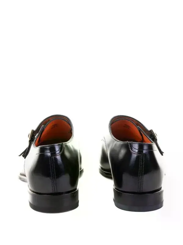 Santoni Double-buckle Leather Monk Shoes - Black