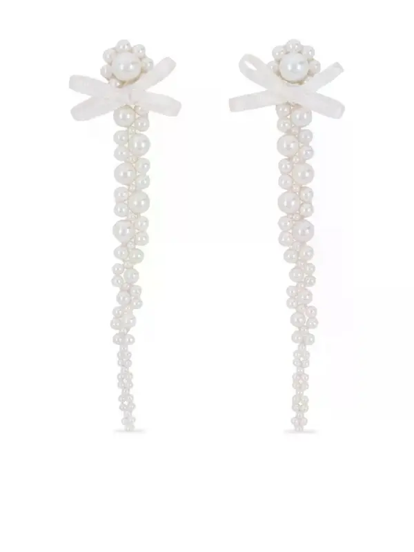 Simone Rocha Pearl Bow Drop Earrings - Neutrals