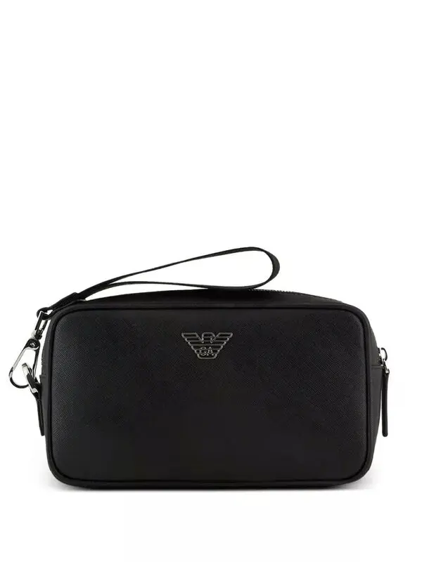 Emporio Armani Logo-plaque Wash Bag - Black