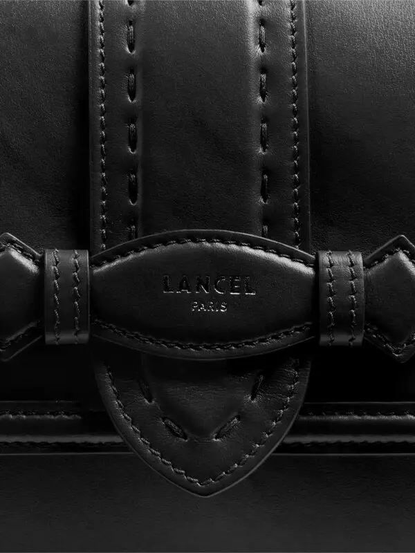 LANCEL Sienna Flap-detail Leather Shoulder Bag - Black