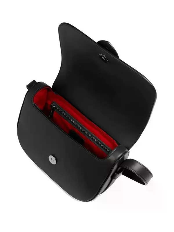 LANCEL Sienna Flap-detail Leather Shoulder Bag - Black