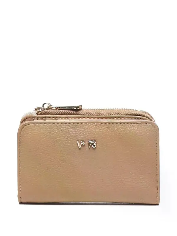 V°73 Zip-closure Logo Wallet - Neutrals