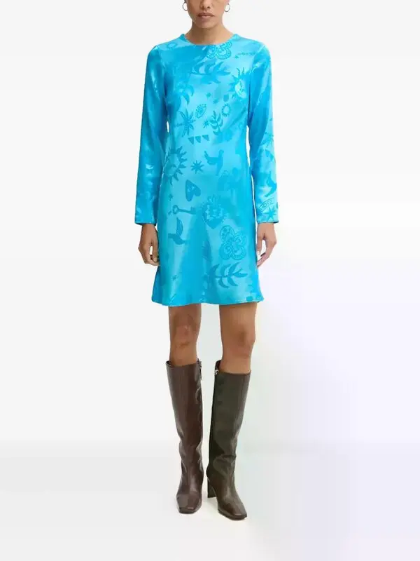 NEVER FULLY DRESSED Printed Long-sleeve Dress