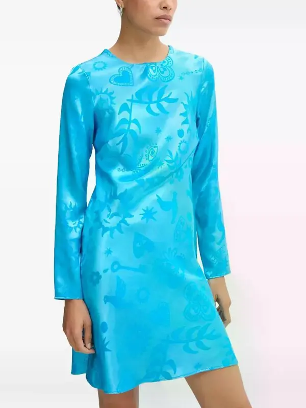 NEVER FULLY DRESSED Printed Long-sleeve Dress