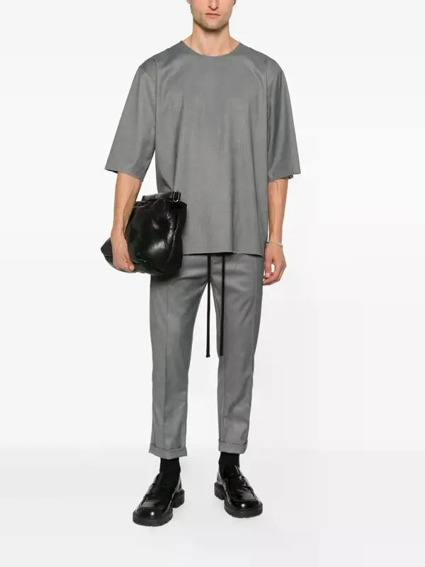 HAMZA Drawstring Cuffed Trousers - Grey