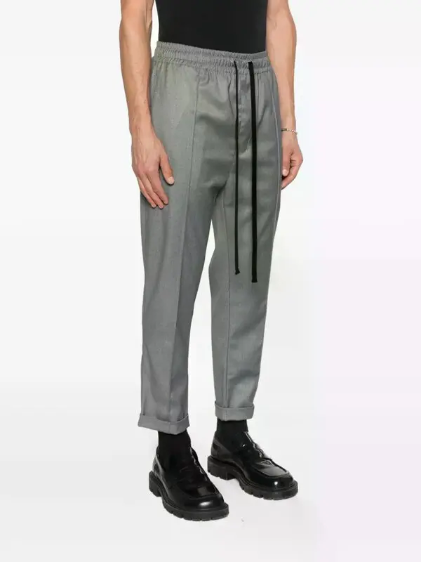 HAMZA Drawstring Cuffed Trousers - Grey