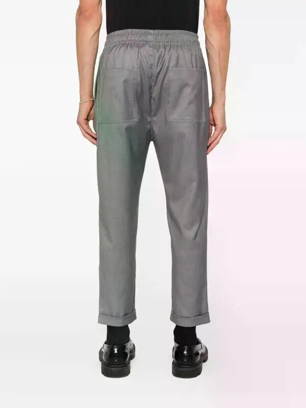 HAMZA Drawstring Cuffed Trousers - Grey