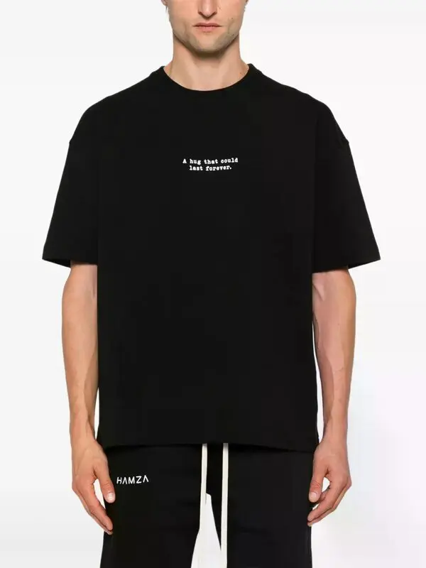 HAMZA Embroidered-text T-shirt