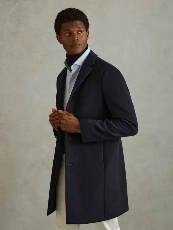 REISS Clark Wool Blend Epsom Overcoat
