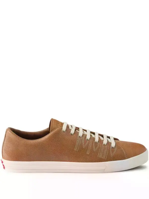 Prada Leather Low-top Sneakers - Brown