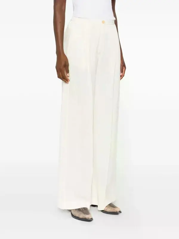 FORTE_FORTE Pleated Wide-leg Trousers - Neutrals