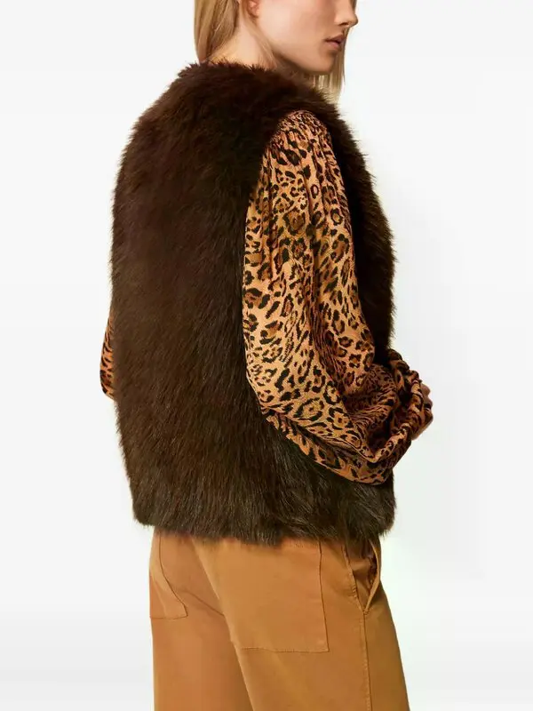 TWINSET Faux-fur Buttoned Gilet