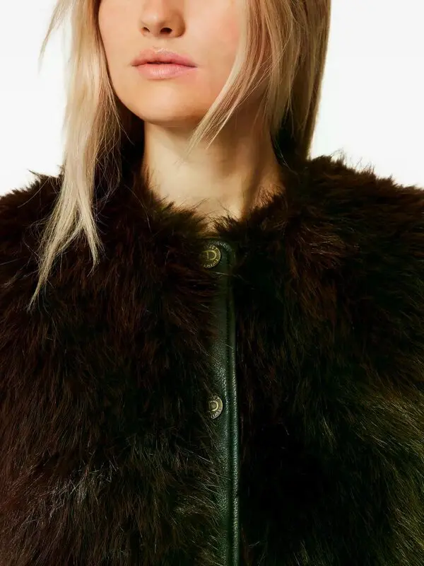 TWINSET Faux-fur Buttoned Gilet
