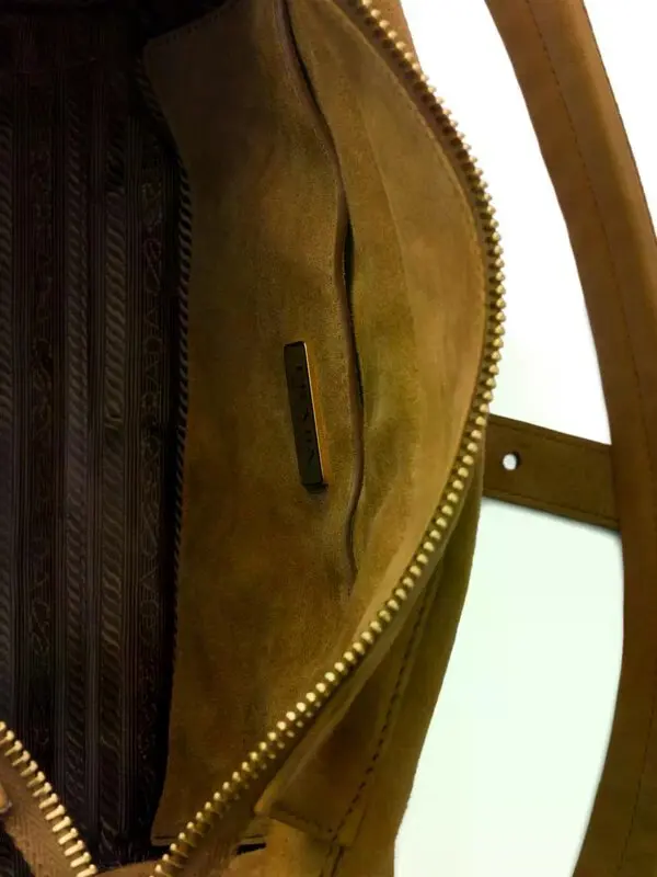 Prada Medium Suede Shoulder Bag - Brown