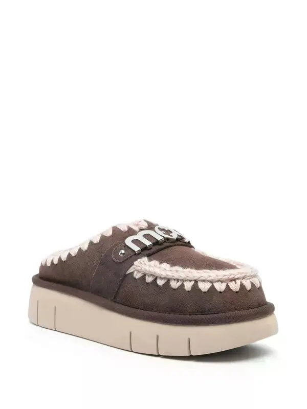 Mou Bounce Logo-plaque Mules - Brown