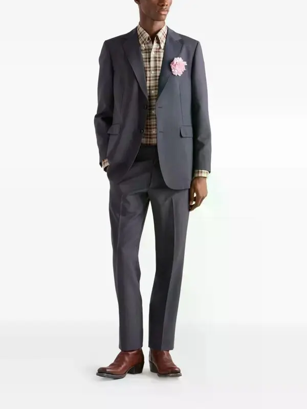Prada Pleated Wool Trousers - Grey