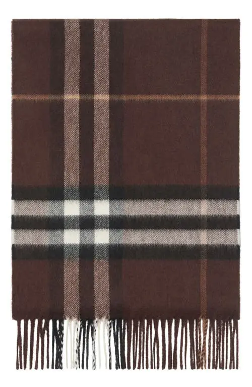 Burberry Giant Check Cashmere Scarf - Treacle Brown